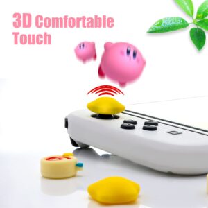 NANANINO Cute Silicone Joycon Thumb Grip Caps,Joystick Cover Compatible with Nintendo Switch,OLED,Switch Lite – Kirby/Ghost