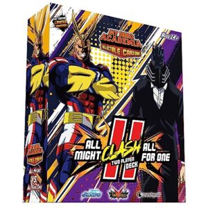 jasco games my hero academia collectible card game all might vs. all for one two player clash decks | trading card game for adults and teens | ages 14+ | 2 players | avg. playtime 45+ mins | made