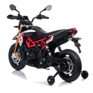 NBTiger 12V Kids Ride On Motorcycle, Electric Vehicle Toy Baterry Powered Sport Motorbike with Training Wheels, Spring Suspension, LED Lights, USB and Music, Gift for Kids 3-8 Yrs, Red