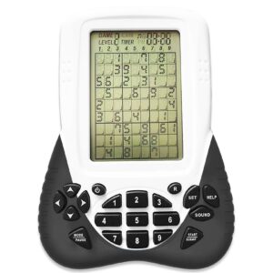 tebiyou sudoku electronic brain games console for kids aldults elderly with two million 9×9's puzzles from easy to hard 3.5 inches eye protection screen (black)