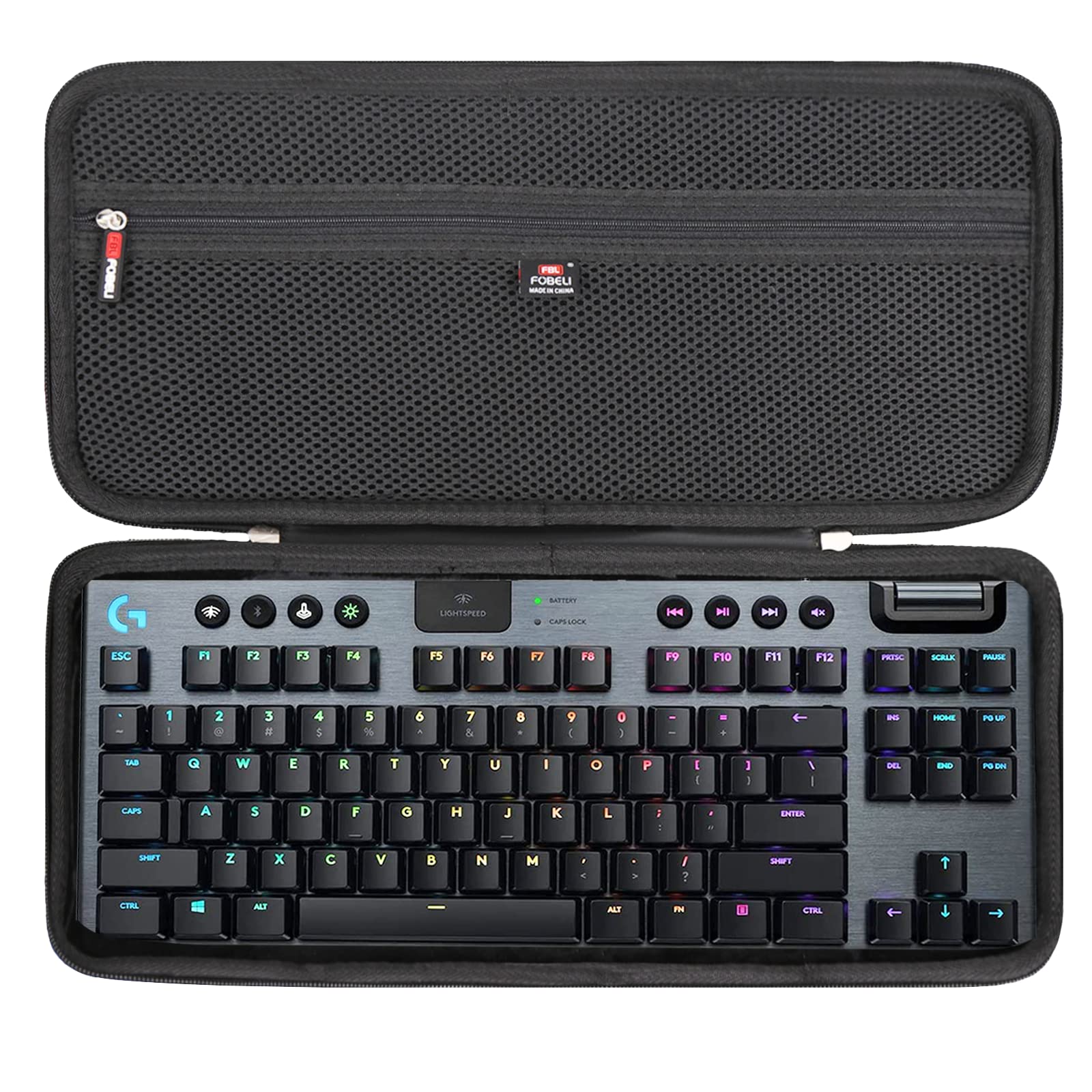 FBLFOBELI EVA Hard Carry Case for Logitech G915 TKL 80% Compact 87 Key Tenkeyless Lightspeed Wireless RGB Mechanical Gaming Keyboard (Case Only)