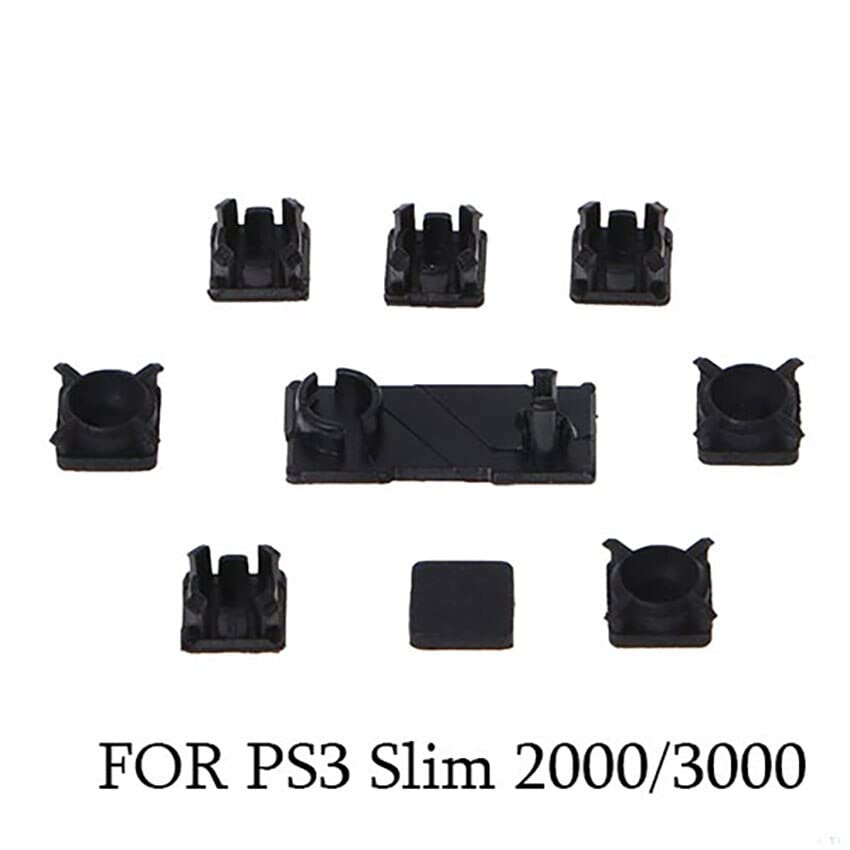 Replacement Console Screws with Rubber Foot Cover Set for PS2 PS3 Slim 2000 3000 4000 70000 Console Screw Kit Repair Parts (A)