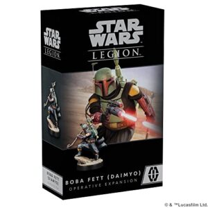 atomic mass games star wars: legion boba fett (daimyo) operative expansion - tabletop miniatures game, strategy game for kids and adults, ages 14+, 2 players, 3 hour playtime, made