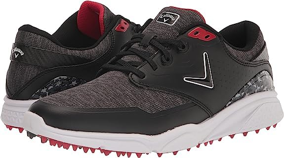 Callaway Men's Coronado V3 Sl Golf Shoe, Black/Red, 12 Wide