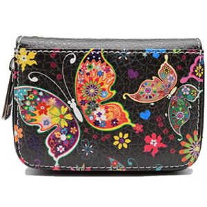 Butterfly Flower Concealed Carry Purse Women Spring Rhinestone Crossbody Handbags Single Shoulder Bag (Black Set)