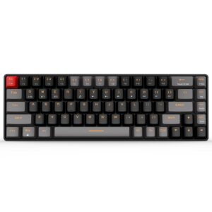 merdia dual mode 2.4g/bt wireless mechanical keyboard red switch gaming keyboard 68 keys black & grey | office keyboard | pc gaming keyboards | creamy soft keyboard | mechanical gaming keyboard