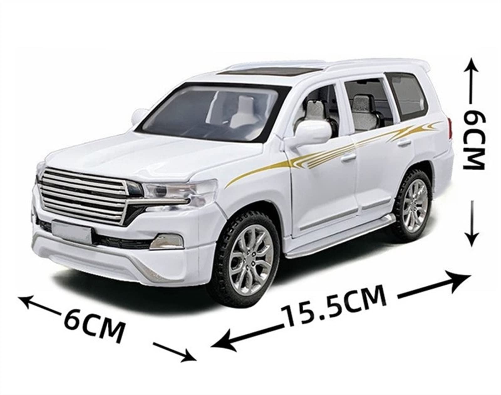 Car Diecast Model Alloy Car Model Diecast Metal Toy Vehicles Car Model Collection Simulation Children Gift 1/32 for Toyota for Land Cruiser for Prado (Color : White)