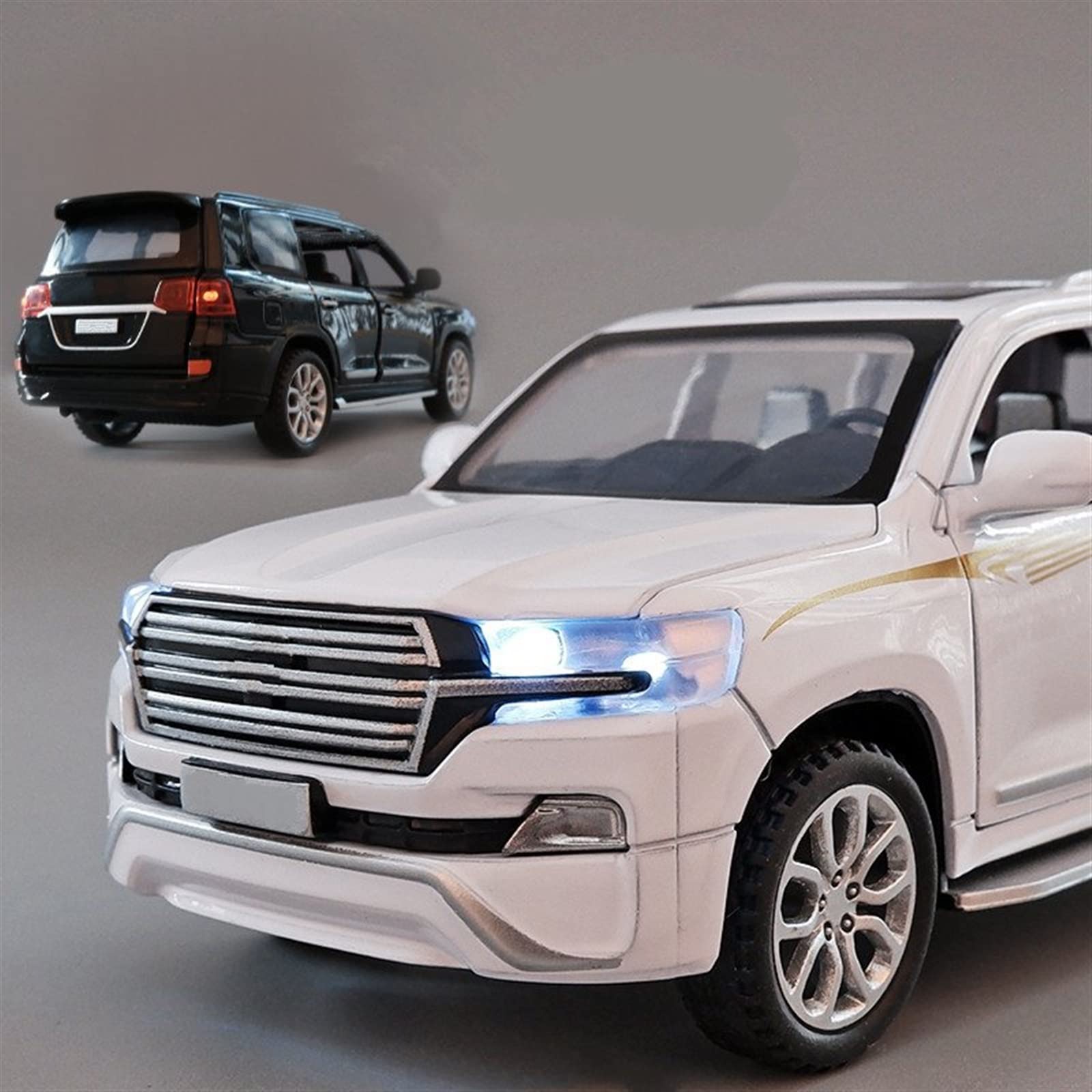 Car Diecast Model Alloy Car Model Diecast Metal Toy Vehicles Car Model Collection Simulation Children Gift 1/32 for Toyota for Land Cruiser for Prado (Color : White)