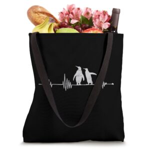 Funny Penguins Lover Heartbeat Penguin Costume Adult Kids Tote Bag