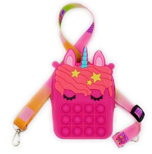 3 pack unicorn pop it purse (bright pink)