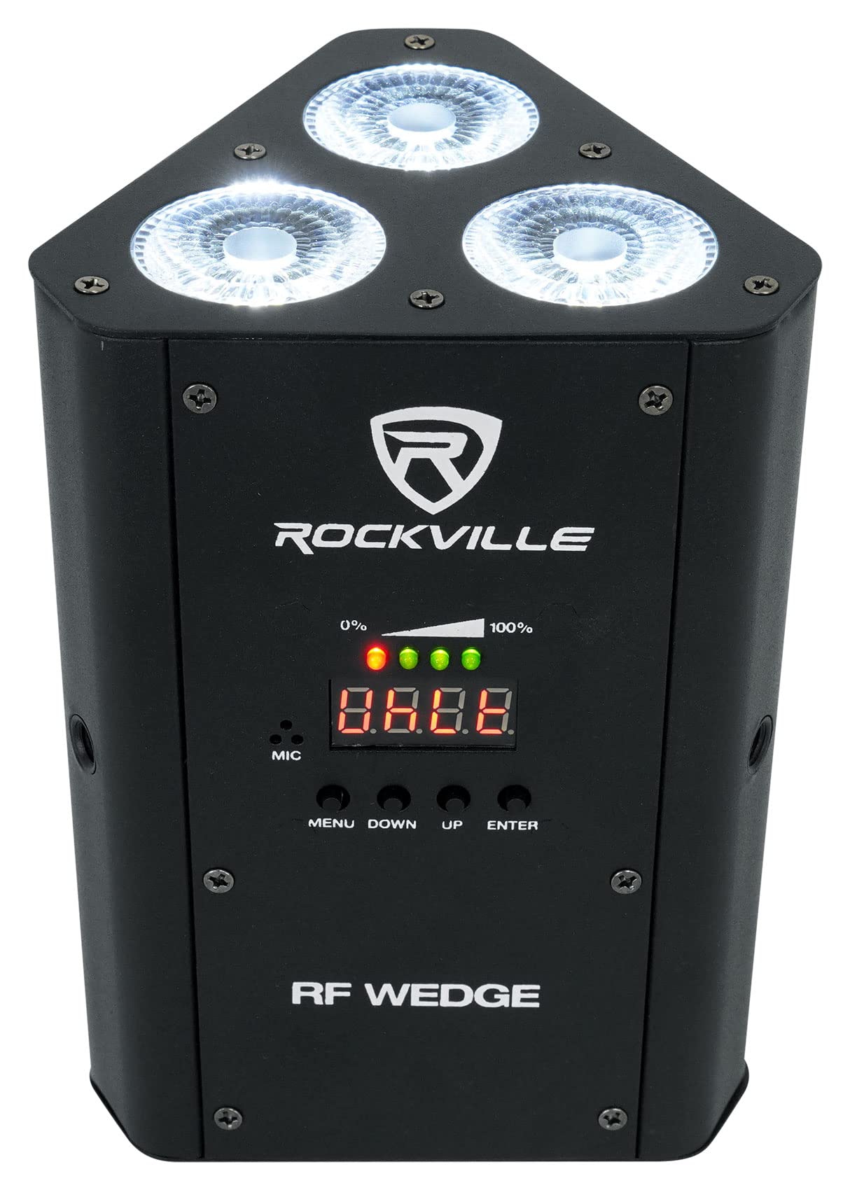 5 Rockville RF Wedge Black RGBWA+UV Battery Wireless DMX DJ Up Lights+RF Remotes