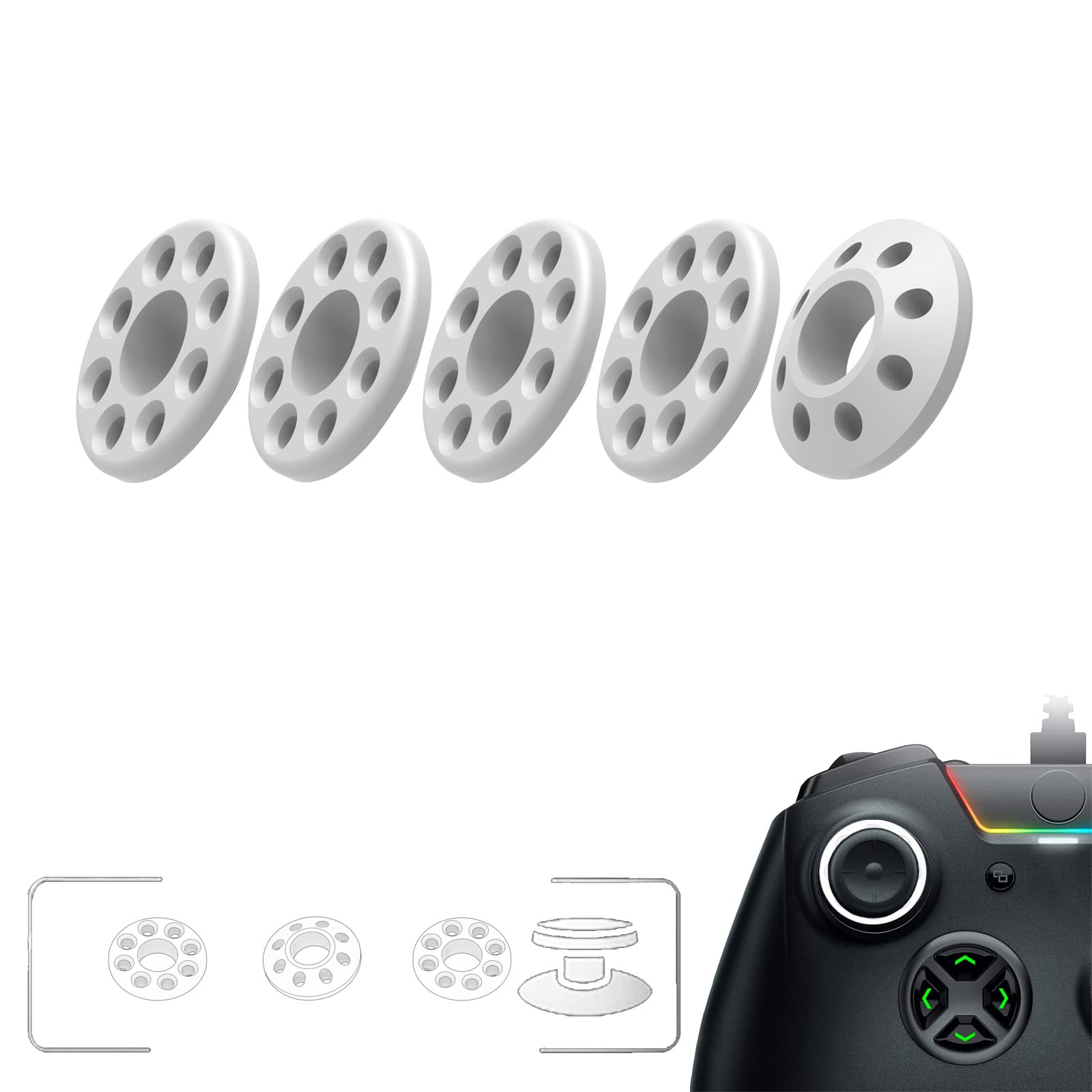 Precision Rings for Razer Wolverine Xbox One/Razer Wolverine V2/Razer Wolverine V2 Chroma/Razer Wolverine V2 Pro Game Controller Aim Assist Motion Control 2 Strength Joystick Thumbstick Ring