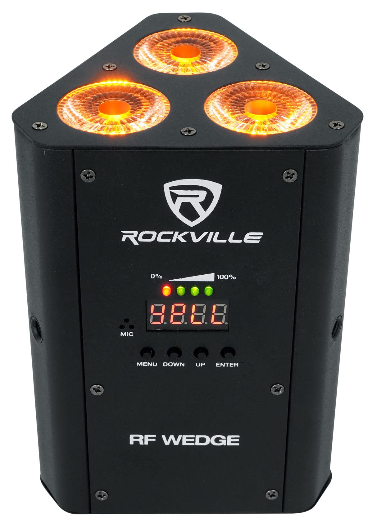 5 Rockville RF Wedge Black RGBWA+UV Battery Wireless DMX DJ Up Lights+RF Remotes