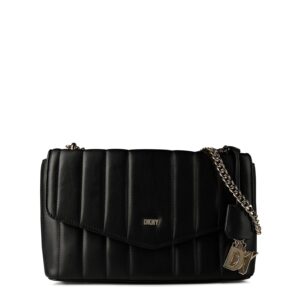 dkny lexington shoulder bag, black/gold