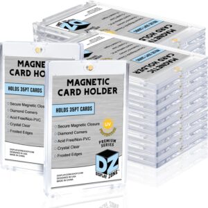 (box 25) display zone 35pt magnetic card holder - premium protection for your trading cards - one touch case holds sports, gaming, football, baseball & pokemon cards up to 35pt thickness