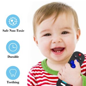 Baby Teether Toy, TV Remote Control Shape Teething Baby Toys for Infants, Baby Chew Remote Teether Toys for Babies 3-24 Months,BPA Free (Blue)