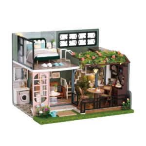 flever dollhouse miniature diy house kit creative room with furniture for romantic artwork gift (half of the garden)