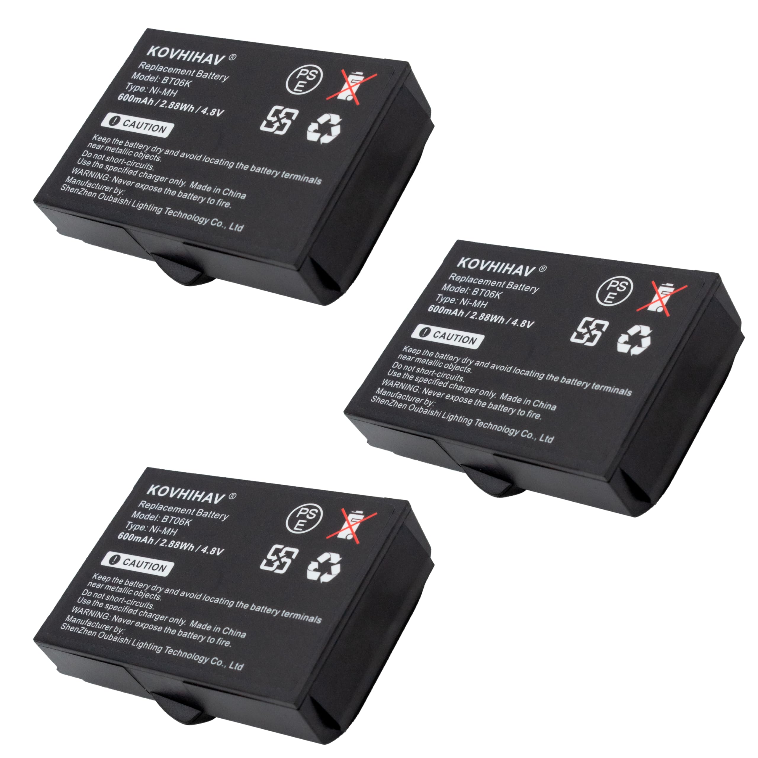 BUSFUIVA (3-Pack) Replacement Battery for IKUSI BT06K 2303692 TM70/1/2 RAD-TS RAD-TF transmitters T70-1/2 600MAH