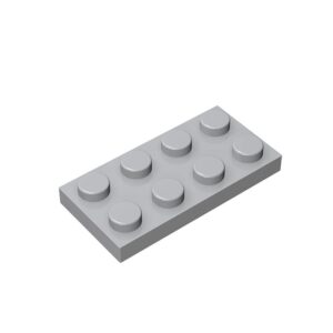 classic building bricks plate 2x4, 100 piece, compatible with lego parts and pieces 3020, creative play set - 100% compatible with all major brick brands(colour:light grey)