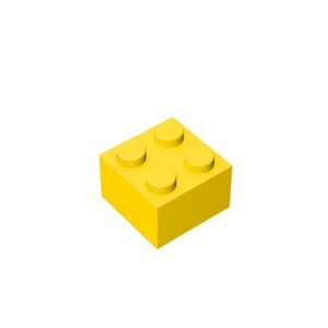 ttehgb toy classic building bricks 2 x 2 100 piece, creative play set - 100% compatible with and all major brick brands 3003(colour:yellow)