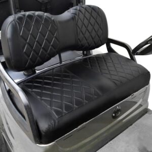 nokins golf cart yd diamond seat cover for yamaha drive/drive 2 original regular seat cushion, no stapler, golf cart vinyl replacement front seat cover black stitching