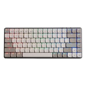 Azio Cascade Slim Mechanical Keyboard, 75% Layout, Low Profile Backlit RGB, Hotswap Switches and Keycaps, Wired USB-C or Bluetooth Wireless Connection (Gateron Brown Switches) (Forest Light)