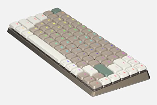 Azio Cascade Slim Mechanical Keyboard, 75% Layout, Low Profile Backlit RGB, Hotswap Switches and Keycaps, Wired USB-C or Bluetooth Wireless Connection (Gateron Brown Switches) (Forest Light)