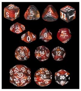 mage bullets - 14 unusual dice set approved for use with dungeon crawl classics - dcc - unleashed arcana