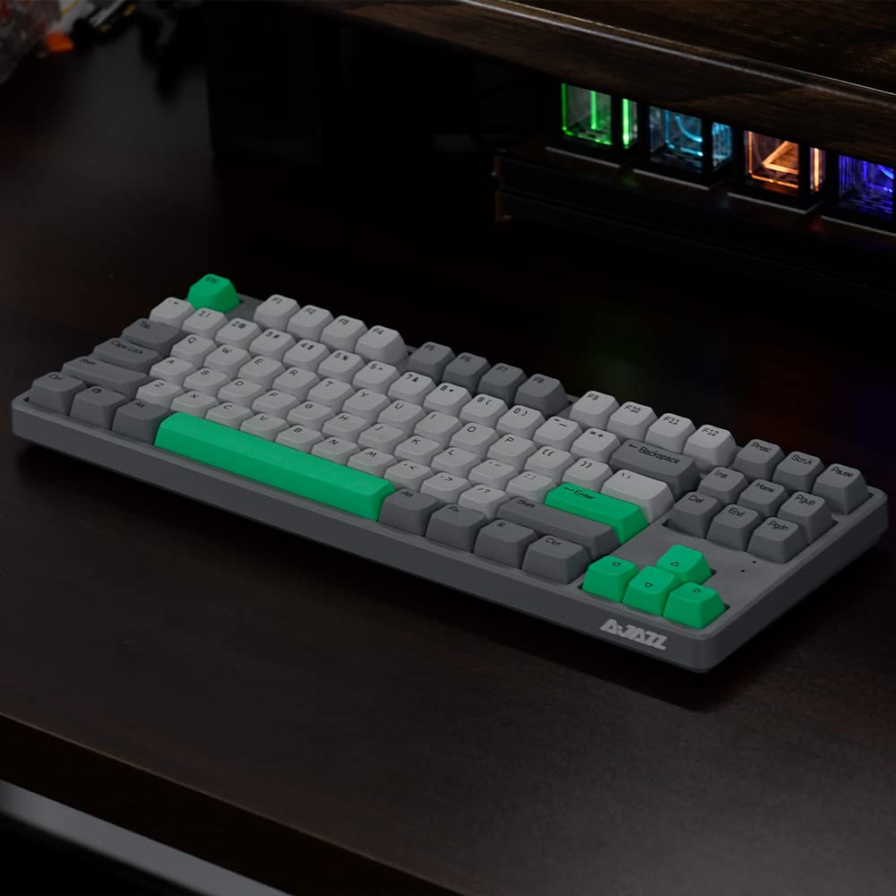 NACODEX AK873 TKL Hot Swappable Mechanical Keyboard with MDA Profile PBT Keycaps | Custom Lubed Linear Switch | Magnetic Removable Cover BT5.0/2.4GHZ/Wired Programmable RGB Keyboard