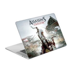 head case designs officially licensed assassin's creed game cover iii graphics vinyl sticker skin decal cover compatible with macbook pro 15.4" a1707/a1990