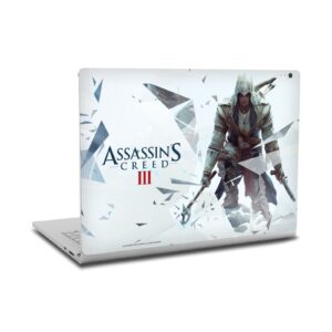 head case designs officially licensed assassin's creed connor iii graphics vinyl sticker skin decal cover compatible with microsoft surface book 2