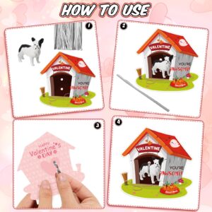 24 Piece Valentines Day Farm Animal Figurines Toys and Farm Animal Card Valentines Animals Greeting Cards for School Classroom Valentine's Gift Exchange Prize Party Favor