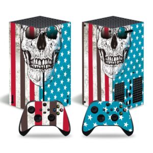 skin sticker for x box series x, video game console skin protective wrap cover compatible with xbox series x controller (blue)