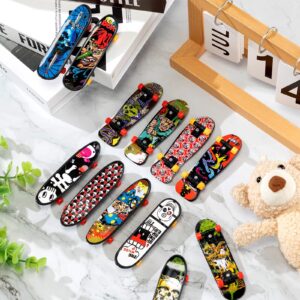 160 Pieces Fingerboard Finger Mini Skateboard Party Favors Toy Finger Boards Set with Double Sided Pattern Finger Toys Birthday Gift for Teens and Adults, Random Pattern