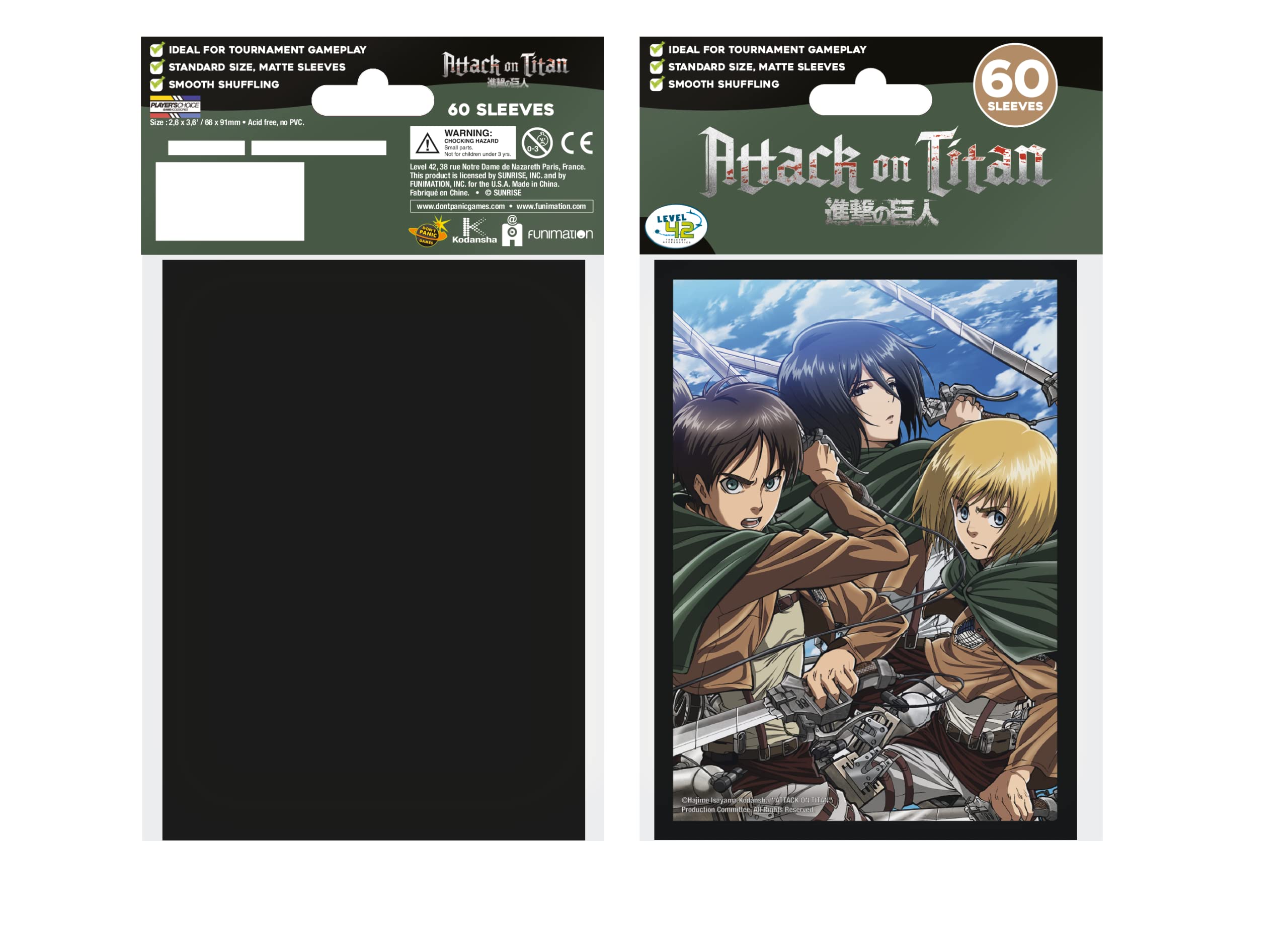 Attack on Titan Yu-Gi-Oh Sized Sleeves Battle Trio