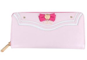 yajama sailor moon kawaii women wallet pu leather long credit card case holder cellphone pouch girls zipper coins purse (pink)