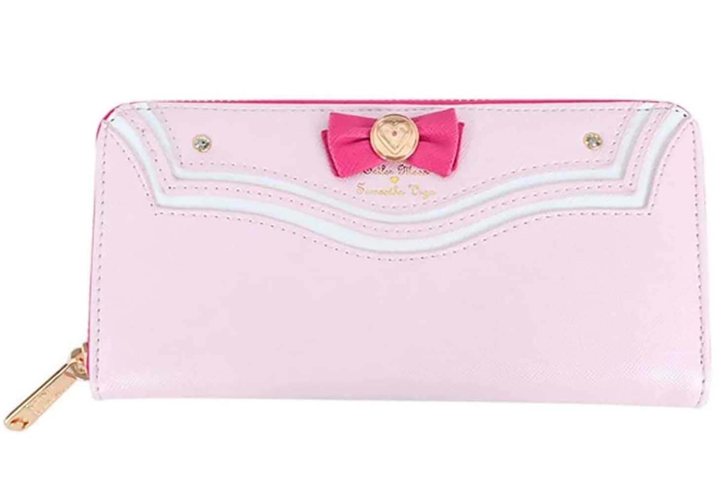 YaJaMa Sailor Moon Kawaii Women Wallet PU Leather Long Credit Card Case Holder Cellphone Pouch Girls Zipper Coins Purse (Pink)