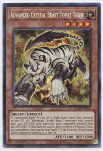 advanced crystal beast topaz tiger - blcr-en013 - secret rare - 1st edition