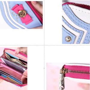 YaJaMa Sailor Moon Kawaii Women Wallet PU Leather Long Credit Card Case Holder Cellphone Pouch Girls Zipper Coins Purse (Pink)