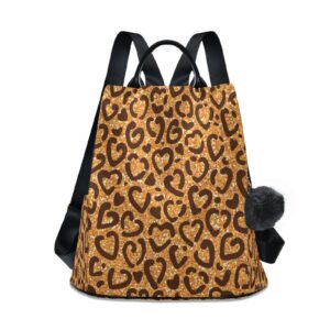 senya women's fashion backpack purses handbags brown leopard shoulder bag travel bag