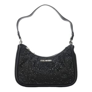 steve madden bpauli rhinestone shoulder bag (blk/blk)