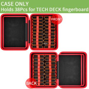 ALKOO Case Compatible with TECH DECK Ultra DLX Fingerboard 4-Pack, also Holds 38PCS for HOMETALL/for Teak Tuning/for GoldenPlayer/for TIME4DEALS/ for Gr8ware Collectible Mini Skateboards (Red)