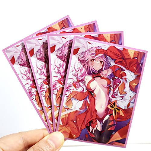 60ct (Yuzuriha Inori) Top Loading Trading Card Sleeves Deck Protector for MTG/TCG/PTC Sized Cards 67x92mm (07)