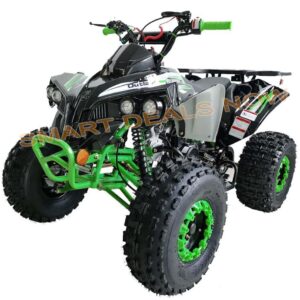 Upgraded 125cc ATV Quad Youth Utility Style ATV 125cc Fully Automatic w Reverse Double LED Headlights Gas ATV 4 Wheeler ATVs Quads Big 19"/ 18" Tires