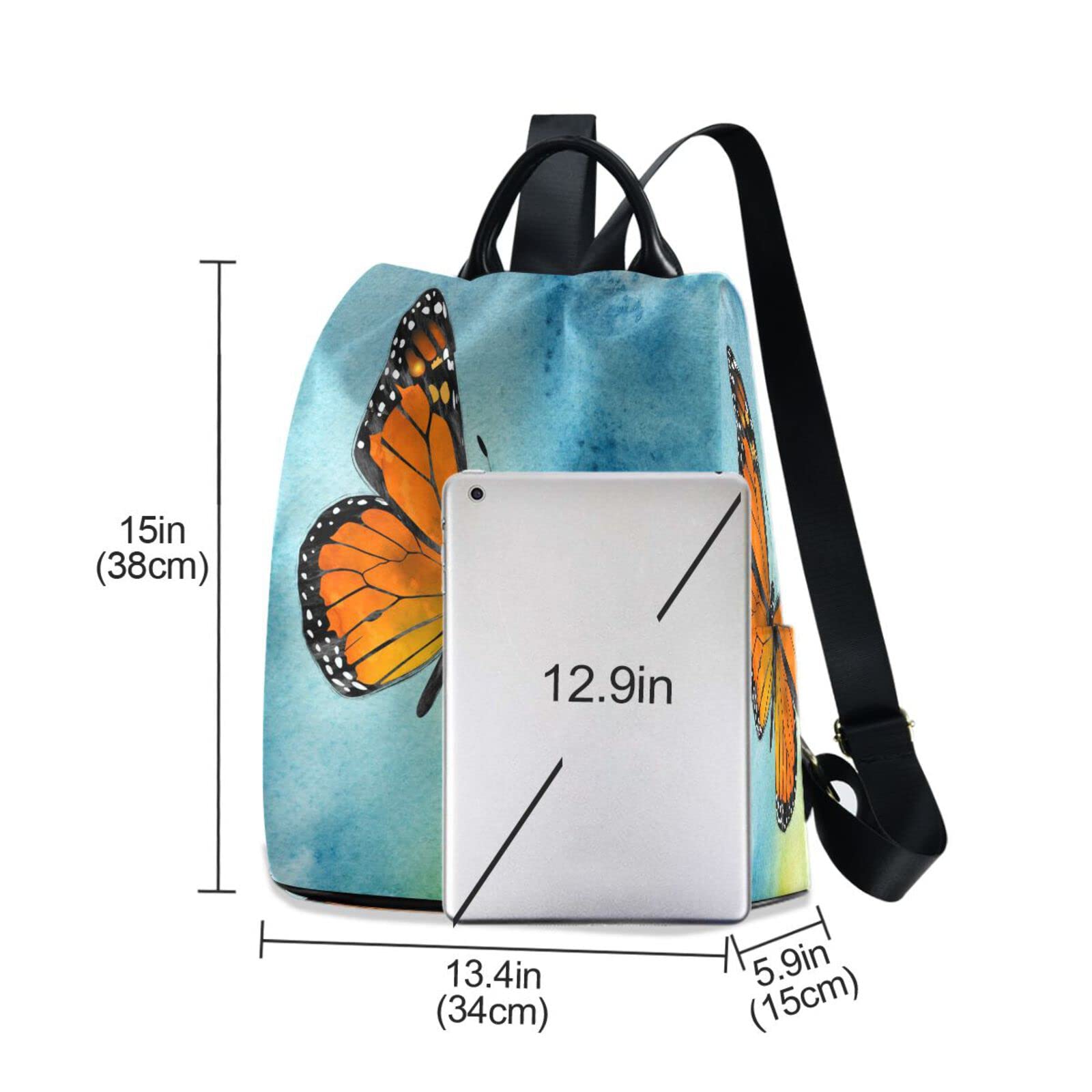 senya Women's Fashion Backpack Purses Handbags Monarch Butterfly Shoulder Bag Travel bag