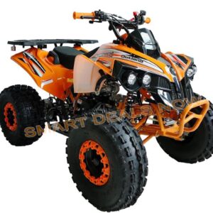 Upgraded 125cc ATV Quad Youth Utility Style ATV 125cc Fully Automatic w Reverse Double LED Headlights Gas ATV 4 Wheeler ATVs Quads Big 19"/ 18" Tires