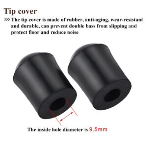 Watris Veiyi Double Bass Endpin Rubber Tip Stopper, 2PCS Rubber Tip for 1/4 Size String Bass Endpin Protector End Pin Cap Accessory (Inner Diameter: 9.5mm)