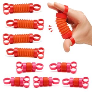 finger poppers fidget toys, stocking stuffer pack of 10 finger fidgets for men, women, and young adults, finger strengthener and exerciser sensory toy, occupational therapy toys