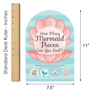 Big Dot of Happiness Let’s Be Mermaids - Baby Shower or Birthday Party Scavenger Hunt - 1 Stand and 48 Game Pieces - Hide and Find Game