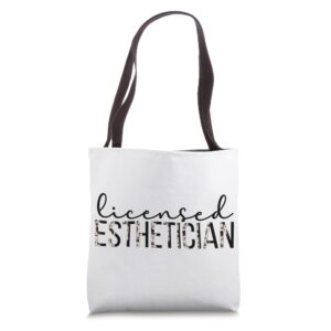 licensed esthetician esthetics estheticians tote bag